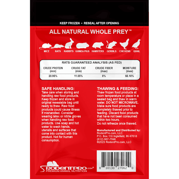 Frozen Small Rats 20ct for Sale: Shop Online at RodentPro