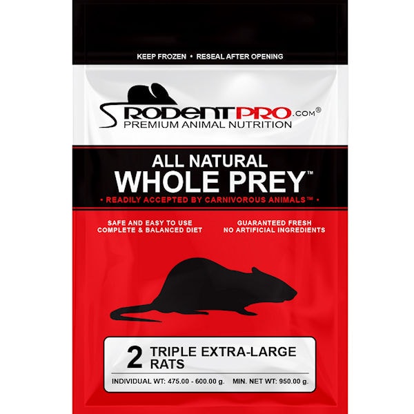 Triple Extra-Large Frozen Rats (2 Per Bag) - Frozen Feeder Rats | RodentPro